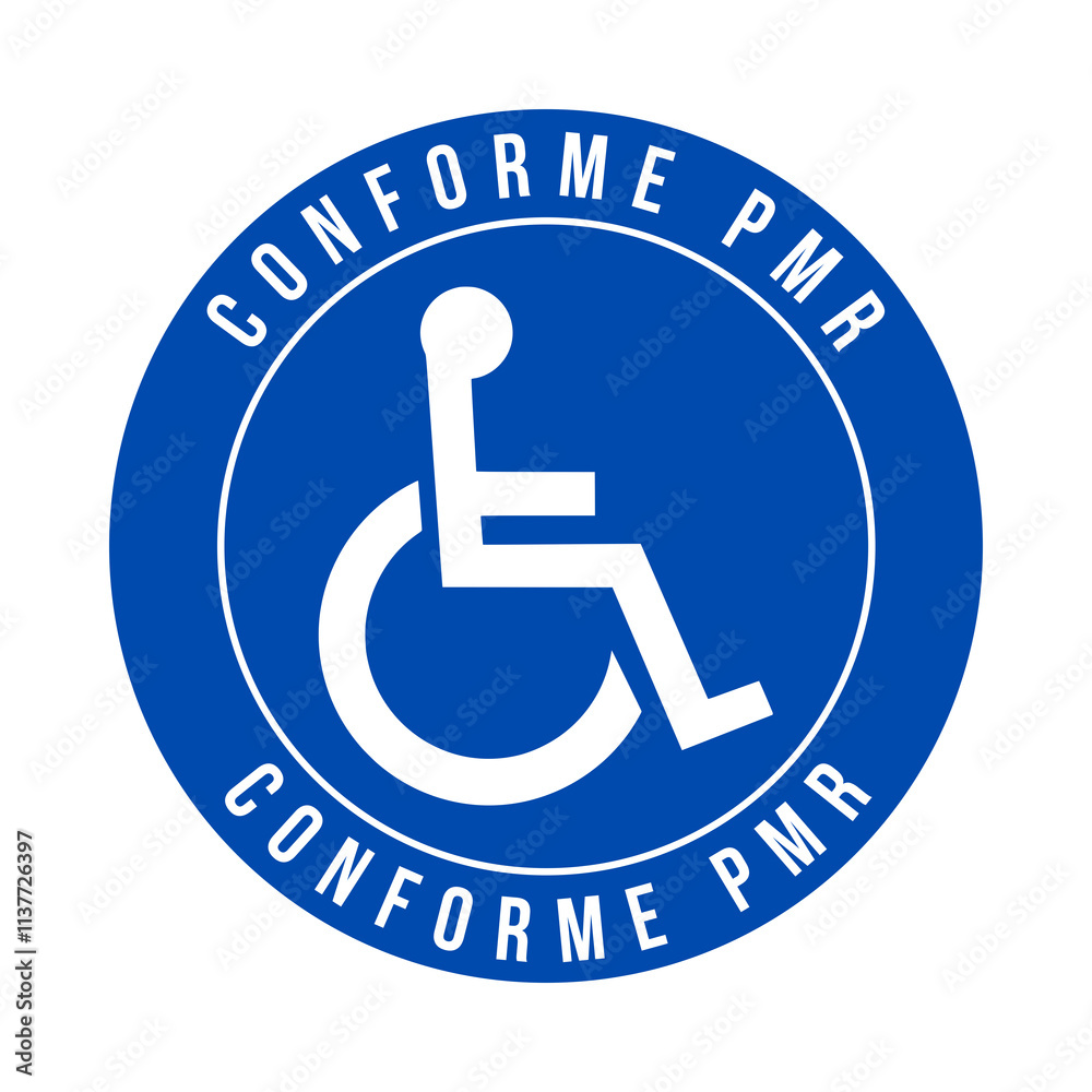 Symbole conforme PMR personnes à mobilité réduite Stock Illustration ...