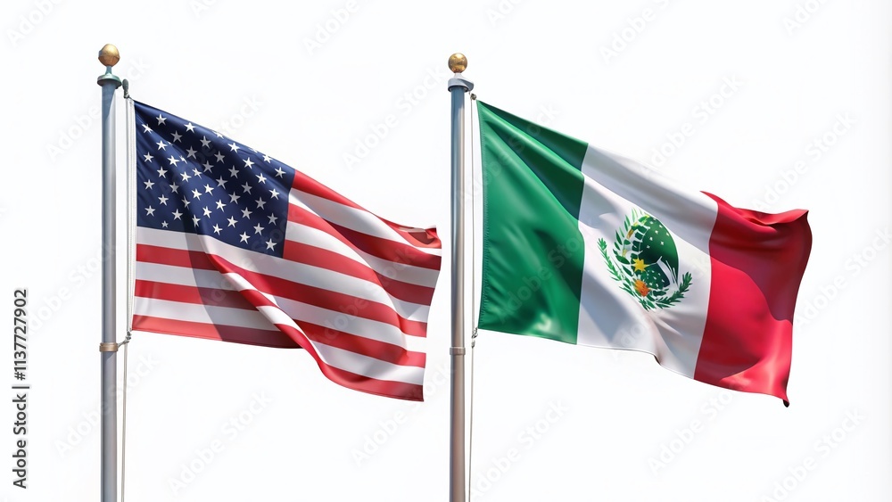 USA Mexico Flags Together, American Mexican Flag Pole, Patriotic Flags ...