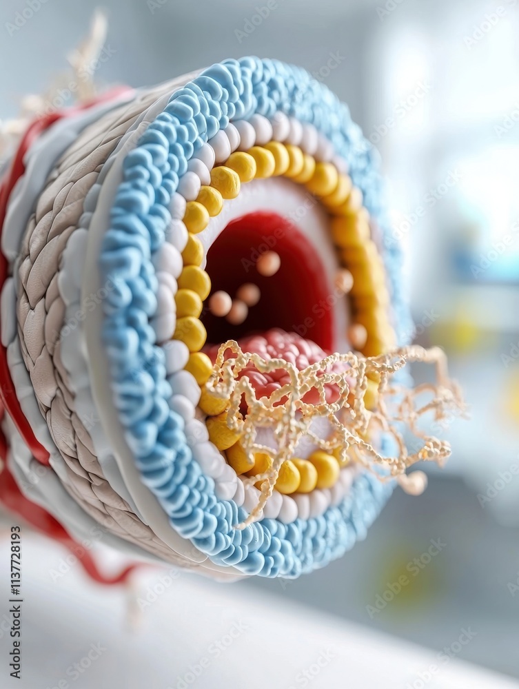 Detailed Model of Cell Structure Featuring Membrane and Organelles ...