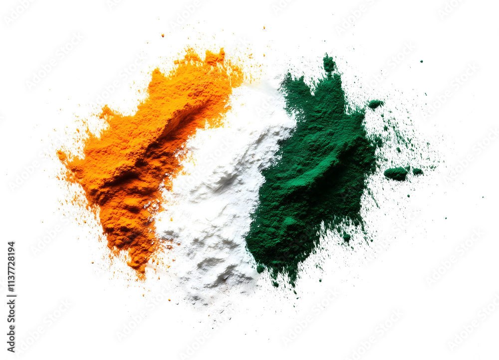 indian flag colors in creative powder explosion isolated png ...