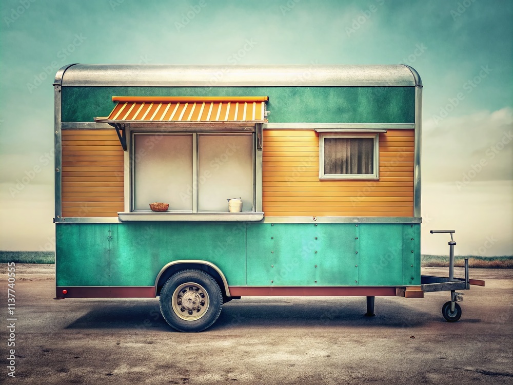 Vintage Food Truck Trailer, Retro Mobile Kitchen, Classic Diner on ...