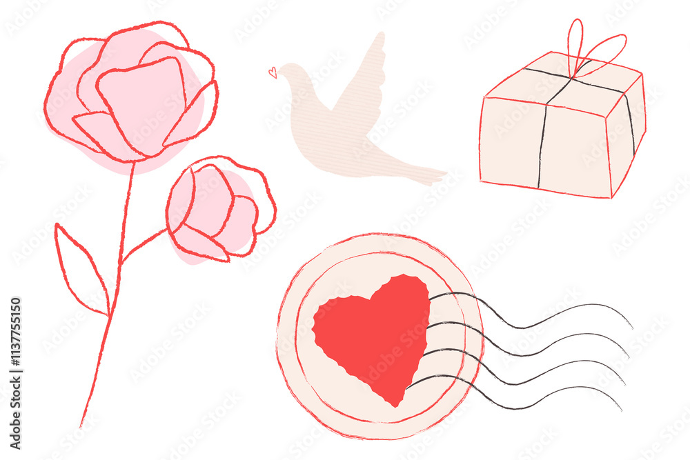 Love messenger stickers collection png in transparent background Stock ...