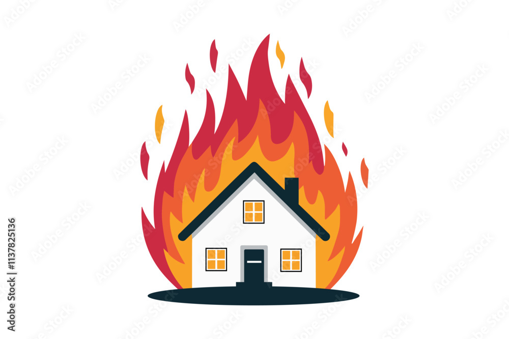 Vector de Stock Innovative and stylish house and flame logo designs for ...