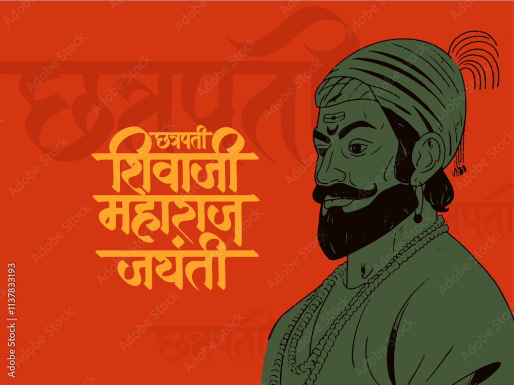 Chhatrapati Shivaji Maharaj Jayanti calligraphy in Hindi, Marathi with ...