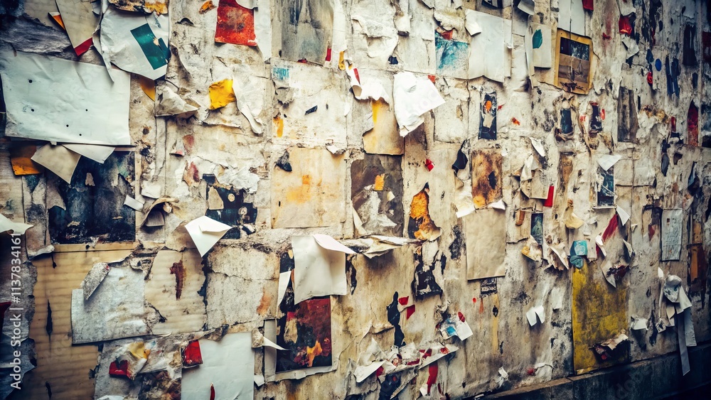 Ilustración de Stock Grunge Torn Paper Background, White Ripped Poster ...