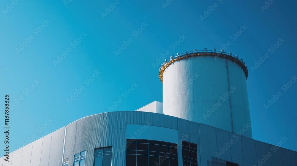 A close-up of an SMR small nuclear power plant, showcasing its ...
