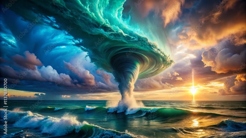Surreal Water Tornado Photography: Whirlwind Ocean Vortex, Twisted Waterspout, Aquatic Anomaly ...