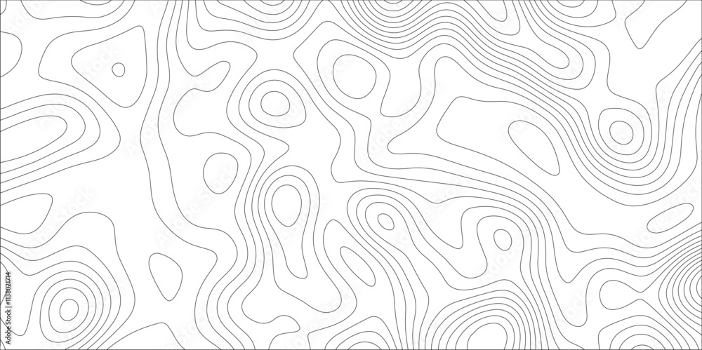 Ocean topographic line map with curvy wave isolines vector illustration ...