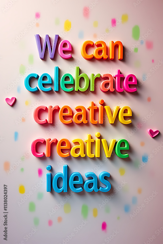 We can celebrate creative ideas with colorful text elements placed ...