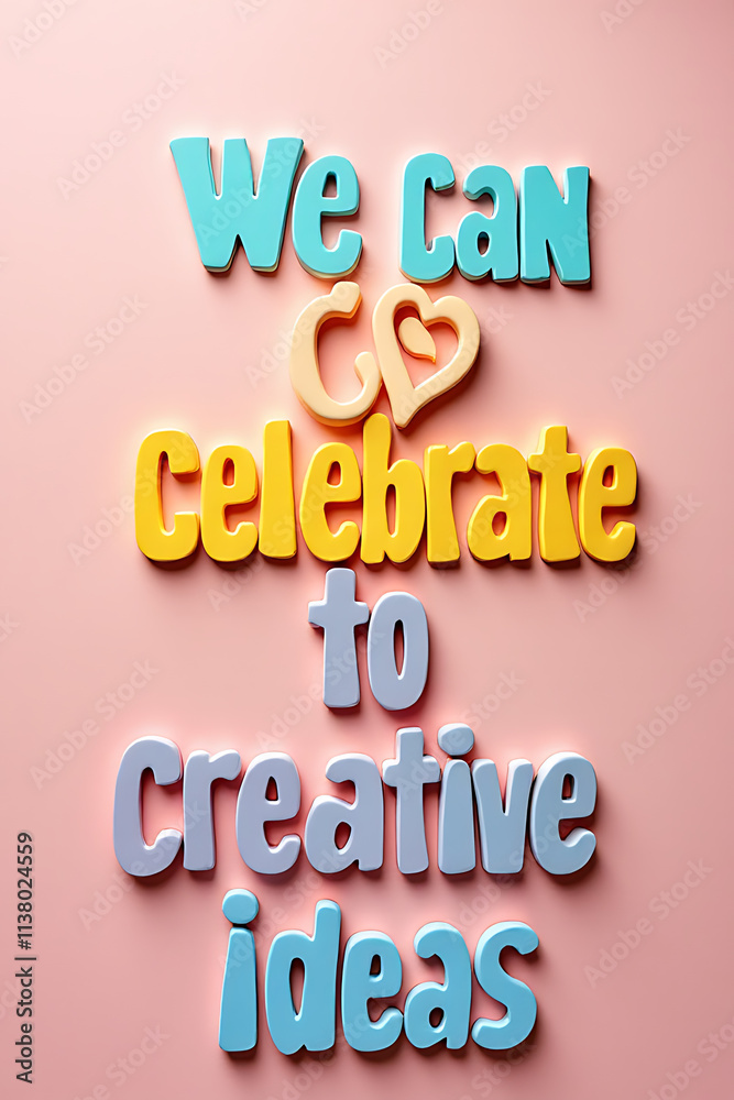 We can celebrate creative ideas with colorful text elements placed ...