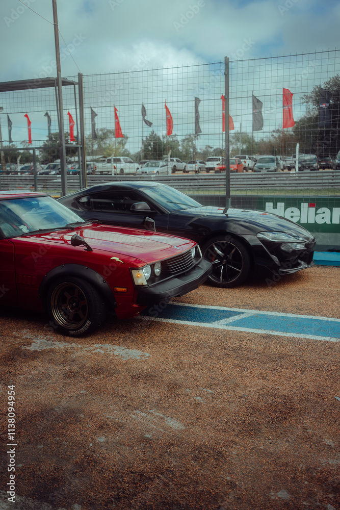 Red Toyota Celica TA40 with Beams 3SGE "Black Top" engine. Montevideo ...
