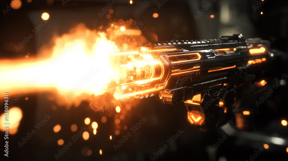 Vfx gun effect, space blasters laser or plasmic beams and rays, bomb ...