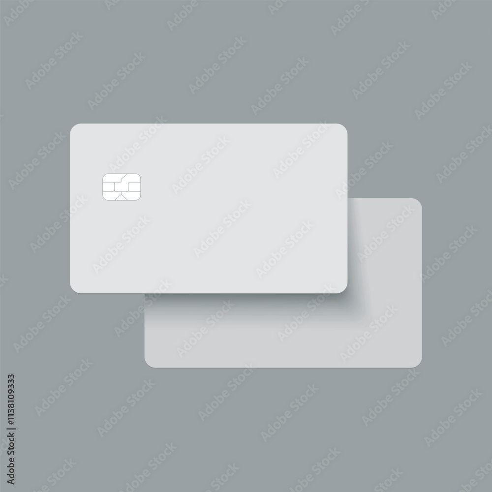 Vector mockup of realistic debit card on transparent background. Stock ...