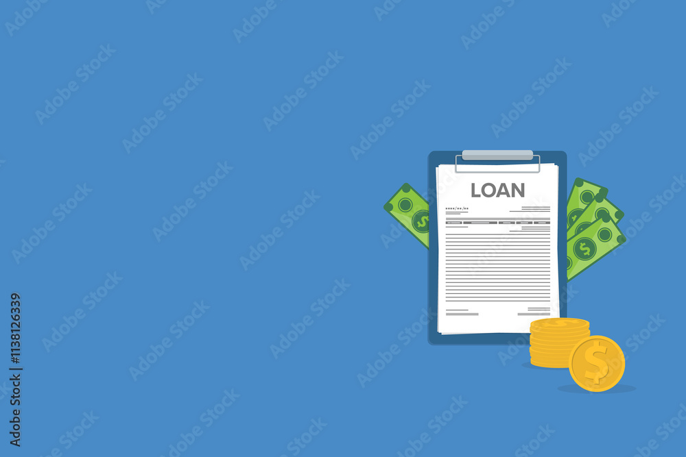 Loan rejected, not approved bank document. Stock Illustration | Adobe Stock