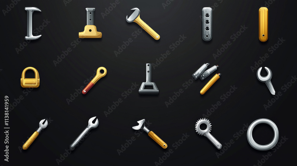 Tool icon series set. A vector series set of tool icons Stock ...