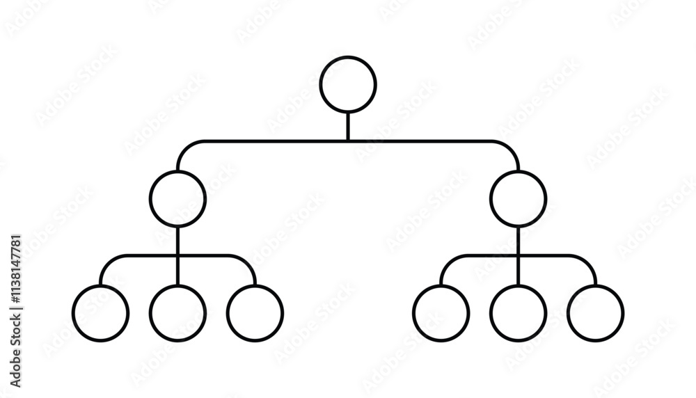 Leadership people structure. teamwork design. family tree outline ...