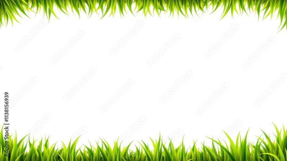 Realistic seamless grass border design for nature-themed projects ...