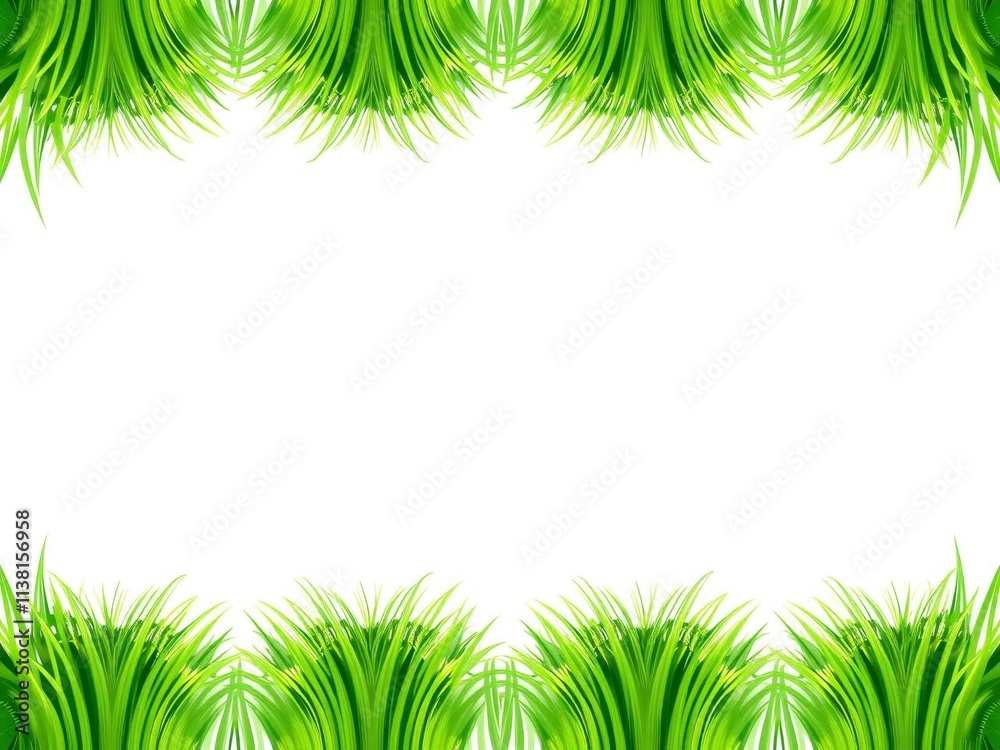 Realistic seamless grass border on vector format, border, seamless, isolated Stock Illustration ...