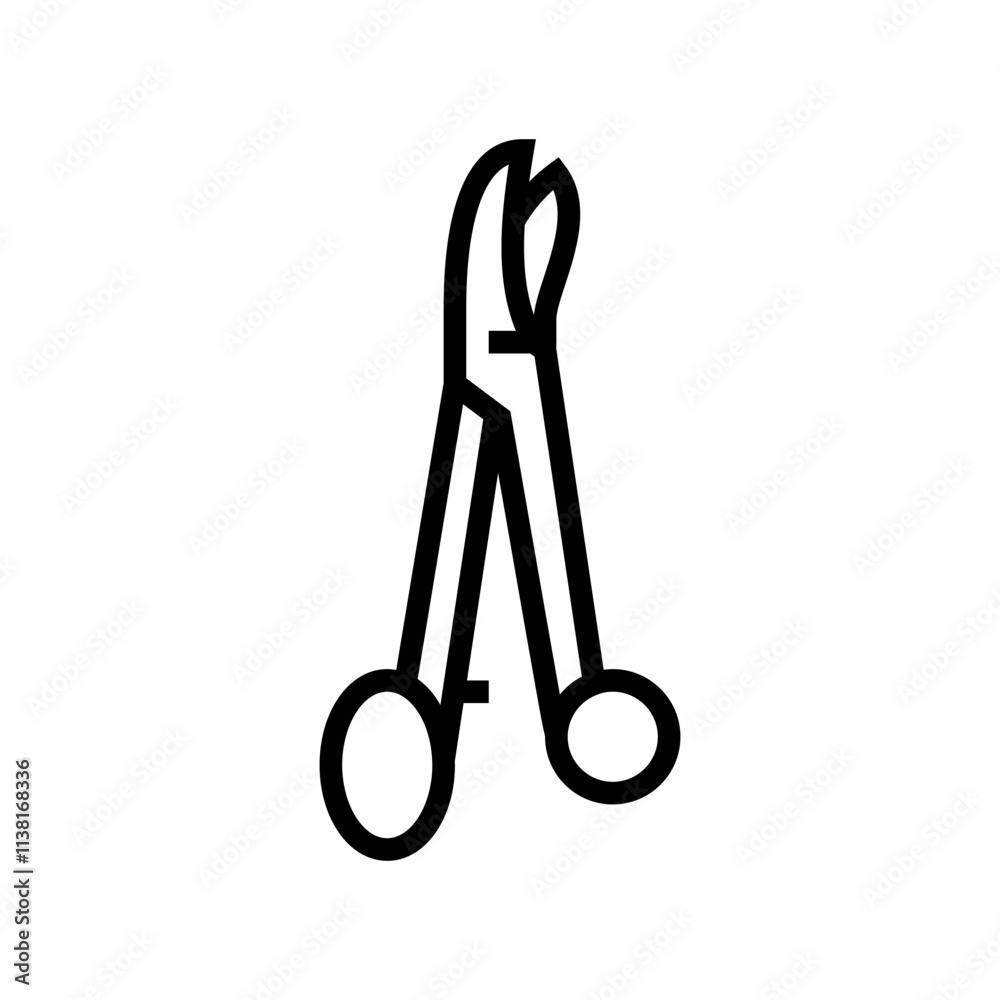 plaster cast scissors fracture injury line icon vector. plaster cast ...