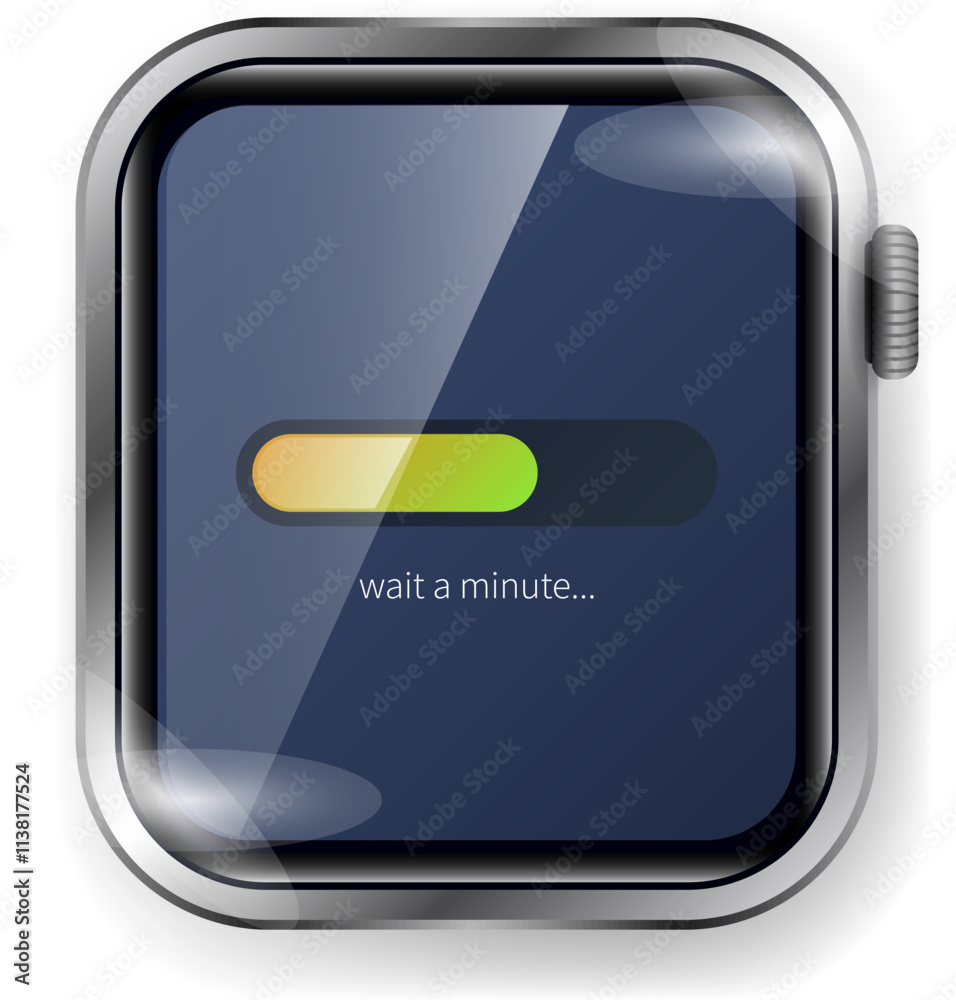 Smartwatch Loading Screen UI With Colorful Progress Bar and Wait ...