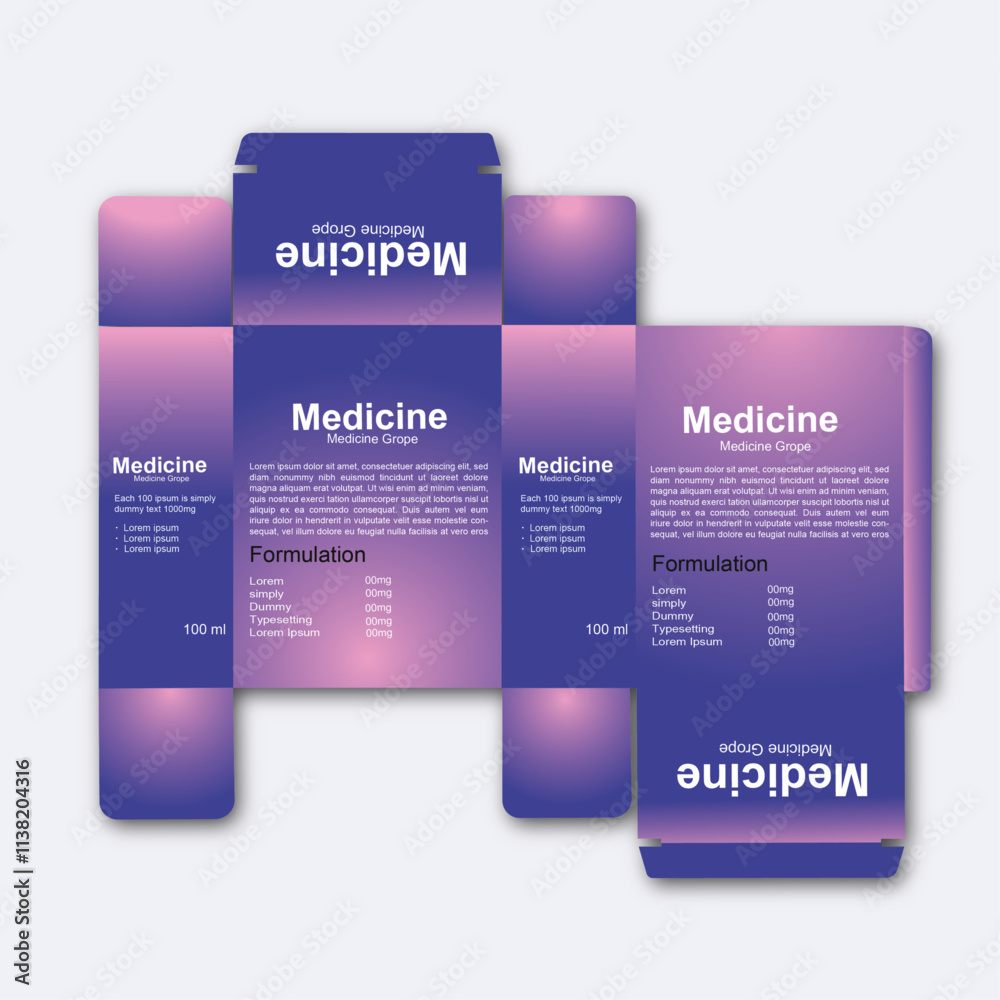 Packaging box design template, Packaging template for medicine. Stock ...