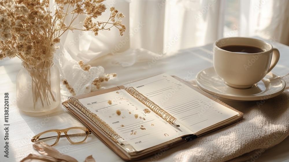 Motivational ADHD daily planner design in aesthetic beige tones ...