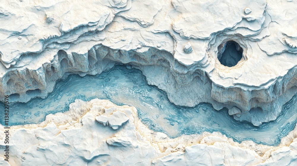 Ilustración de Stock Top-down DnD battlemap of jagged white salt marble ...