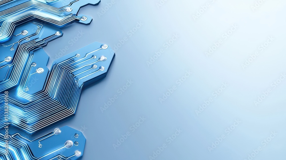 Digital transformation solution adaptability. Abstract blue circuit ...