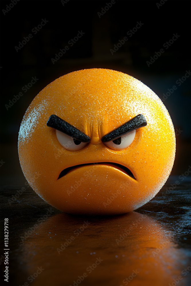 Angry emoji emoticon with clenched teeth showing a furious expression. Stock Illustration ...