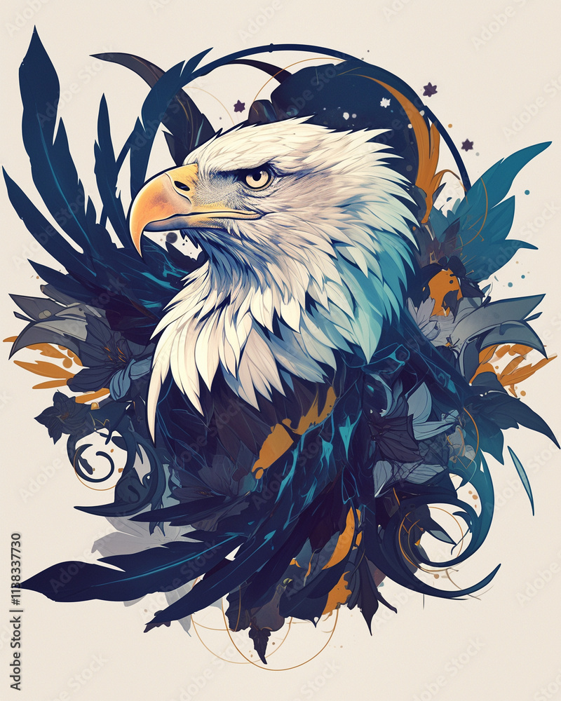 Bald Eagle symmetry layout illustration Stock Illustration | Adobe Stock