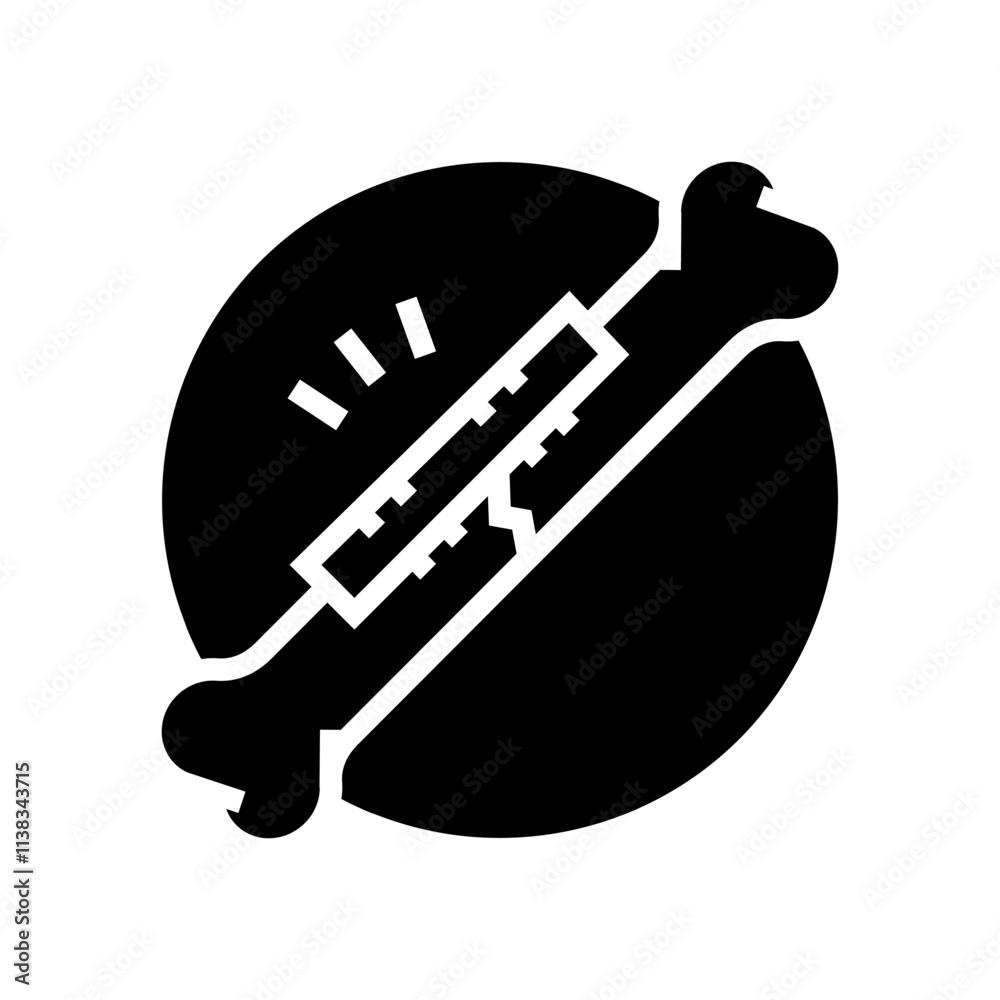 bone fixation plate fracture injury glyph icon vector. bone fixation ...