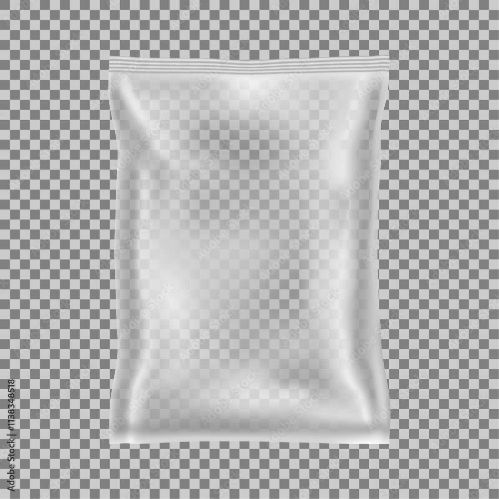 Vector de Stock Clear resealable plastic bag with zip lock on ...