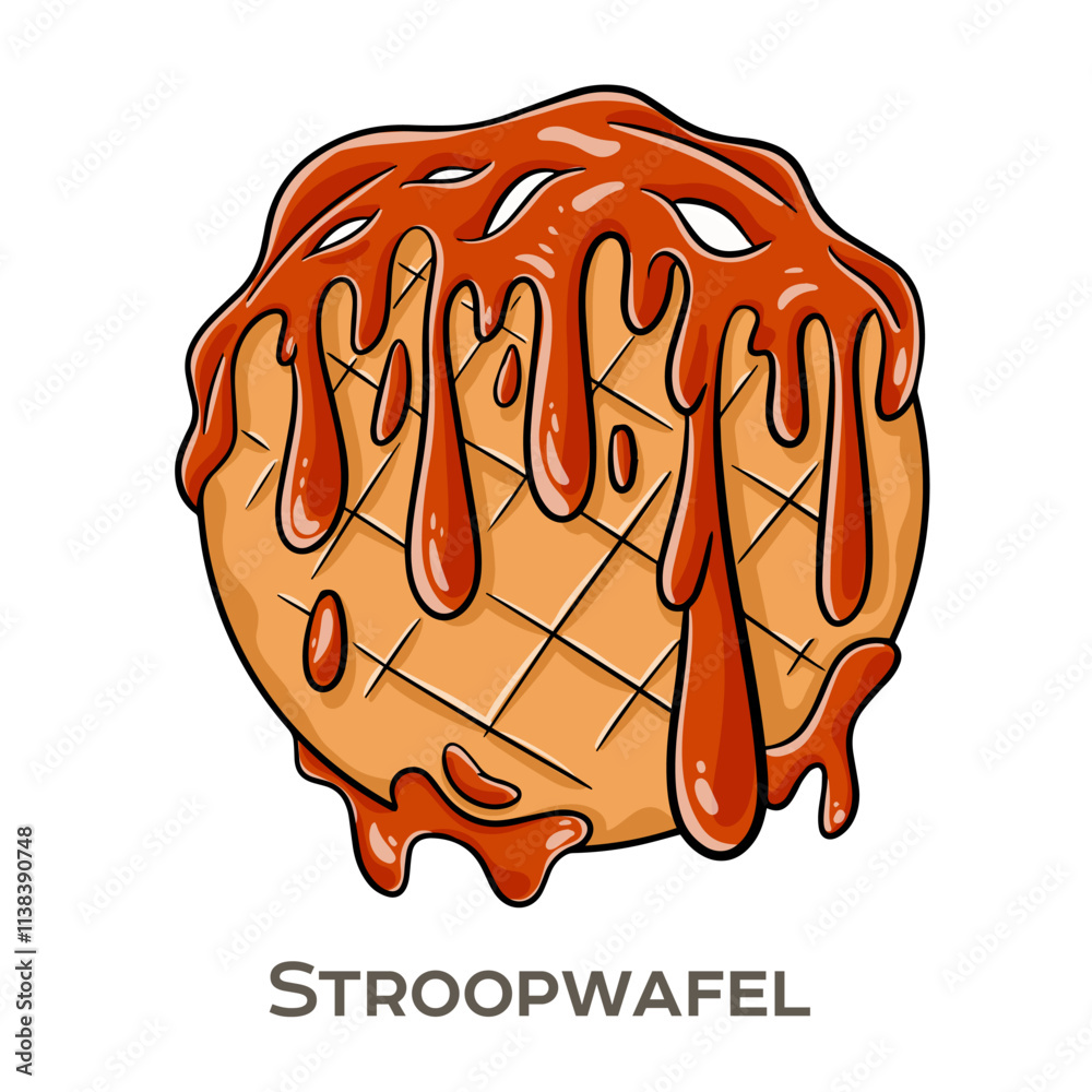Stroopwafel is a traditional Dutch sweet treat consisting of two thin ...