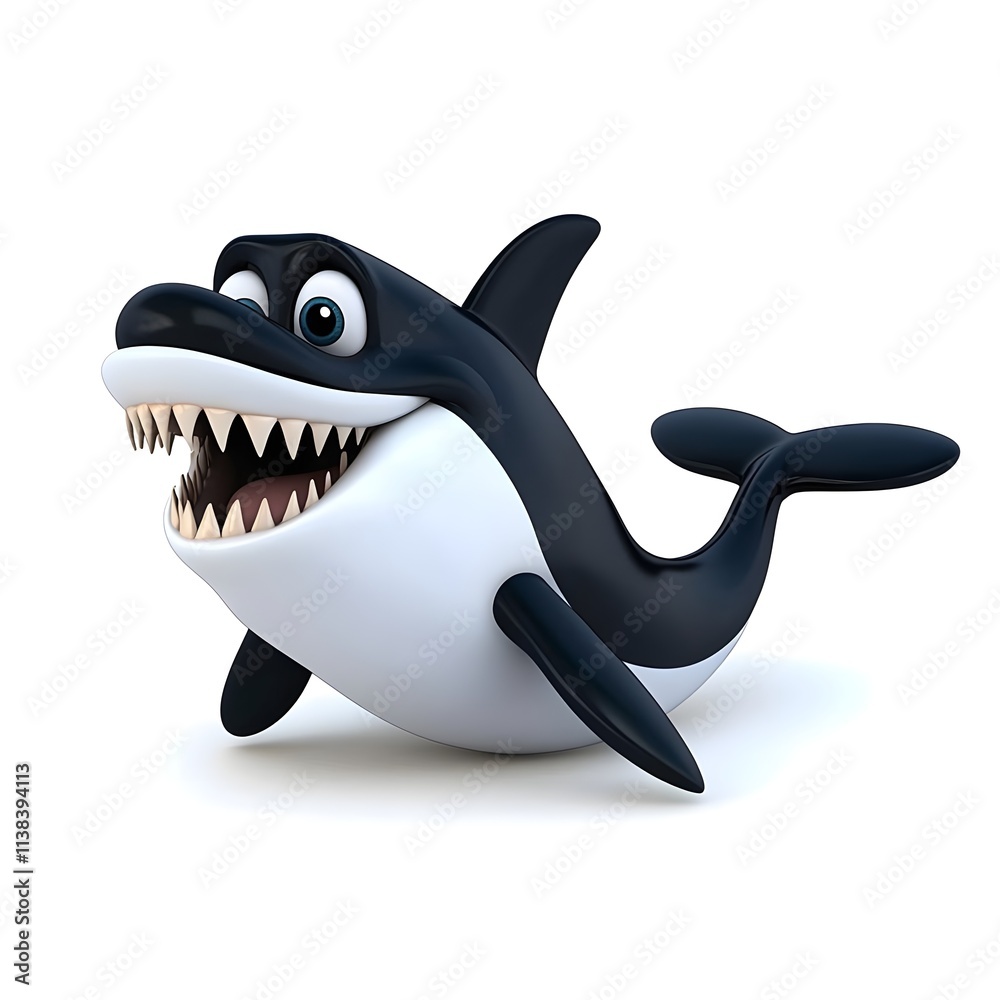 Cartoonish Shark Character with Big Smile and Sharp Teeth, Perfect for ...
