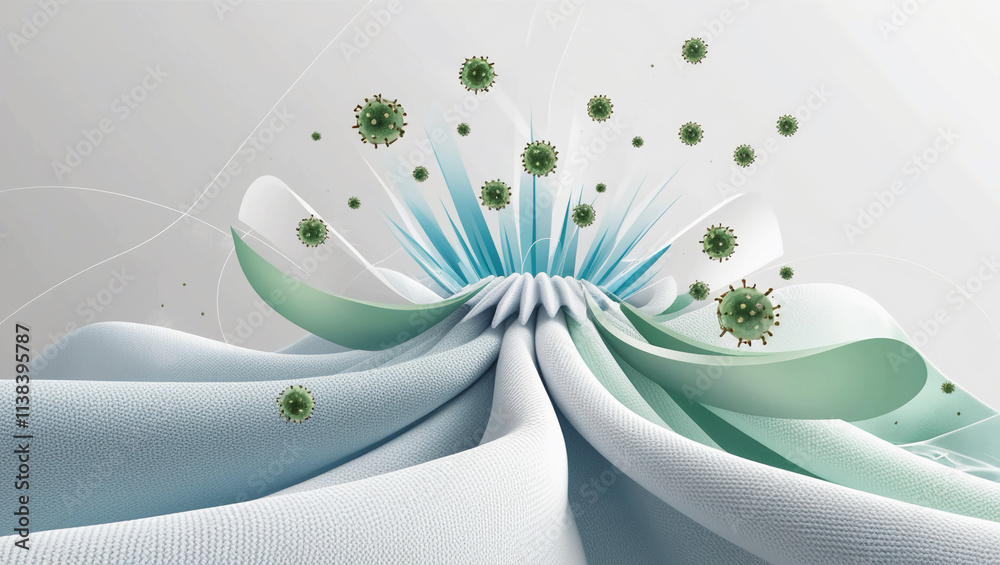 stops viruses and bacteria from growing on textile fibres. prevents the ...