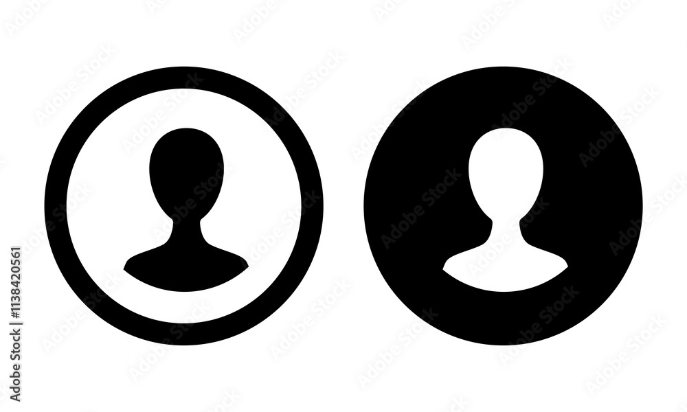 User icon. Vector clipart. Vector set of black flat icons isolated on ...