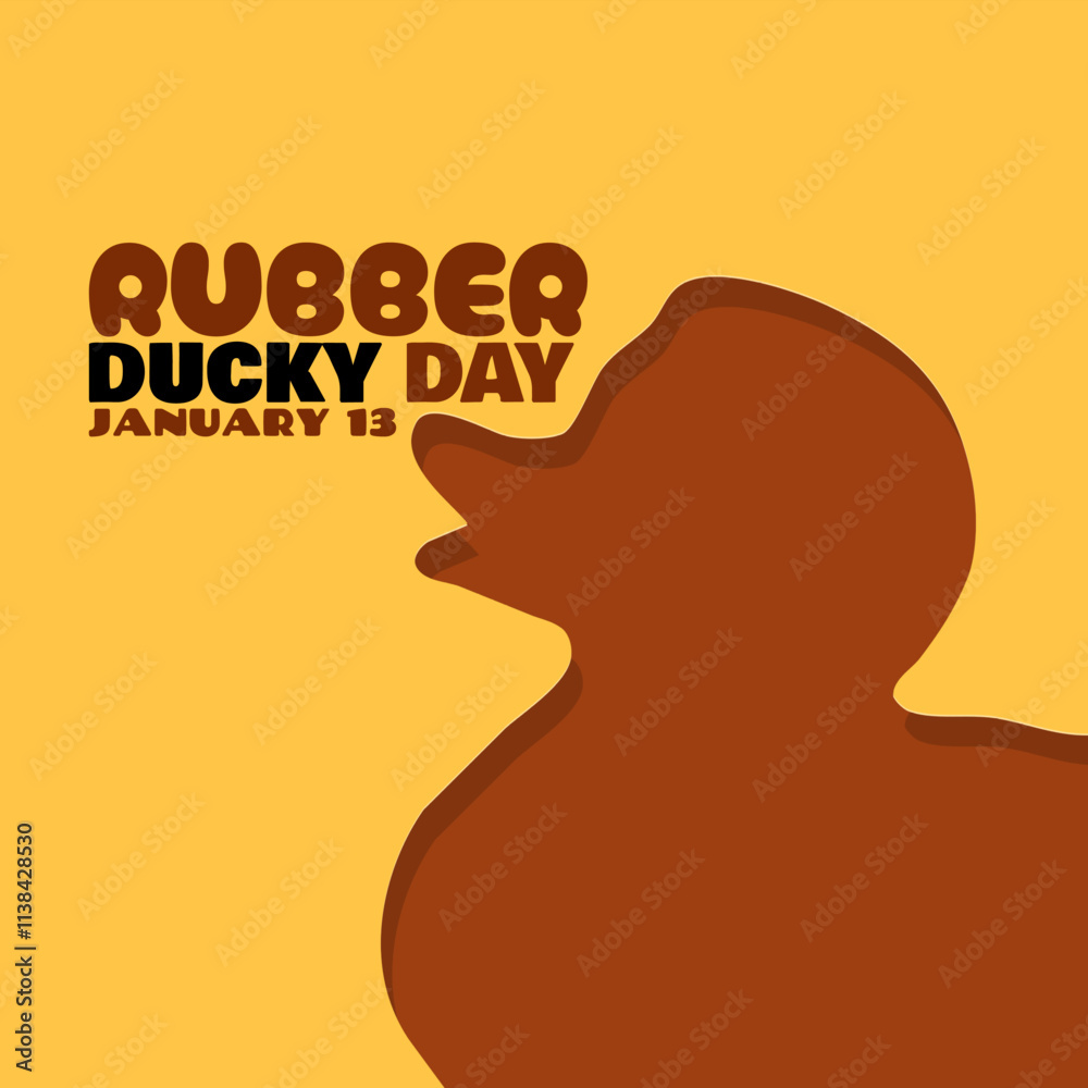 National Rubber Ducky Day to celebrate on January 13th. Illustration of ...