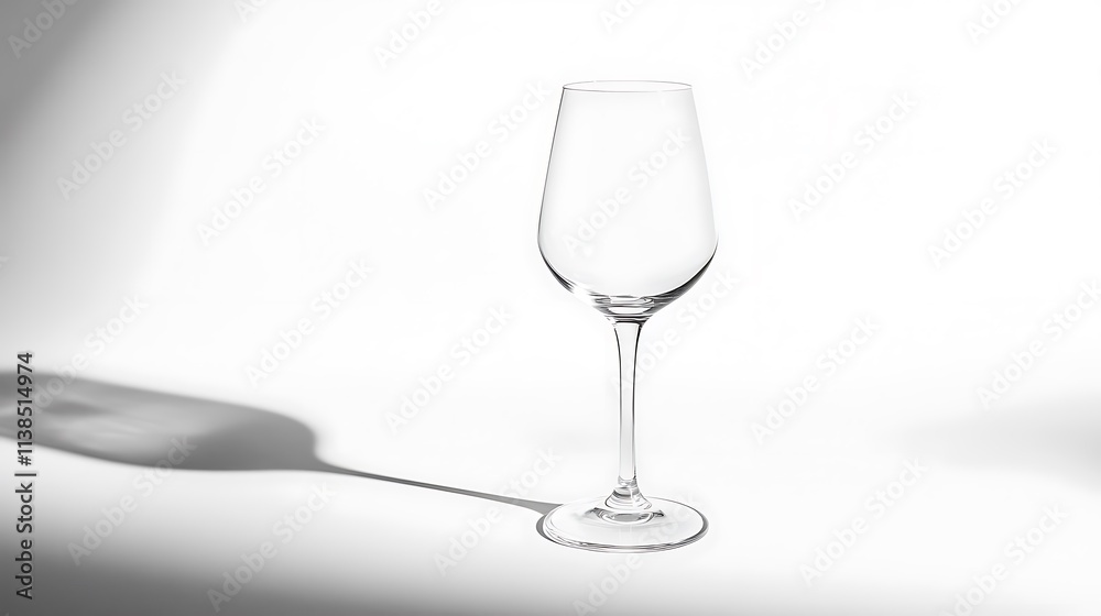 27. A clean and simple photo of an empty glass casting a faint shadow ...