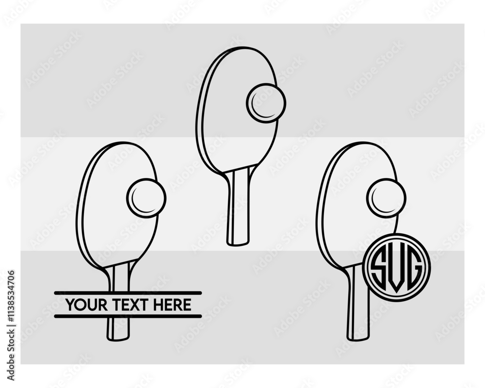 Table Tennis SVG Silhouette Bundle, Table Tennis Silhouette, Sports Svg ...