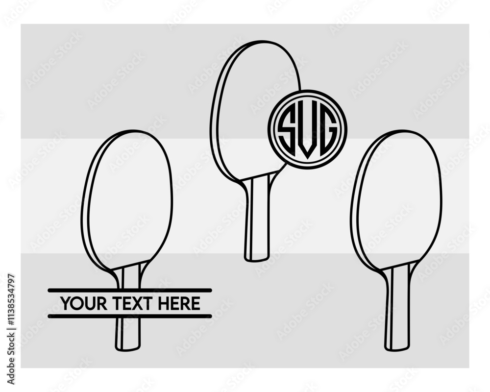 Vector de Stock Table Tennis SVG Silhouette Bundle, Table Tennis ...