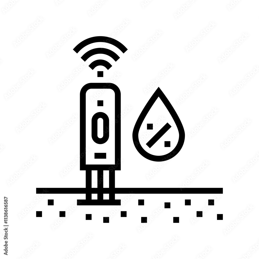 soil moisture sensor agri tech line icon vector. soil moisture sensor ...