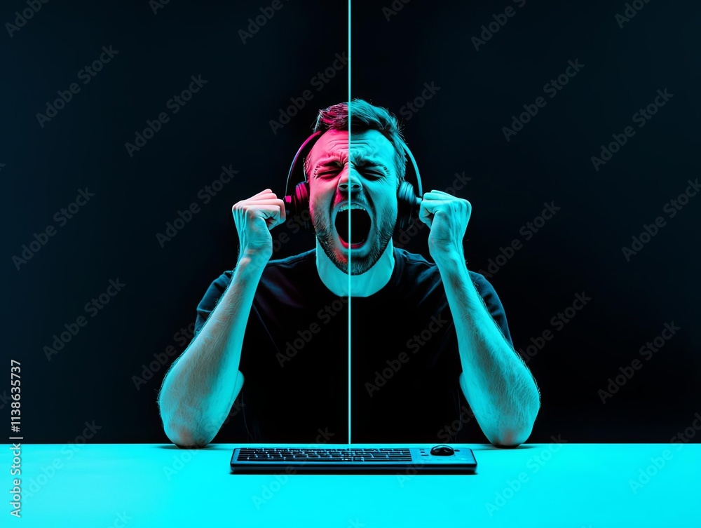 Man expressing frustration at computer, highlighting the impact of ...