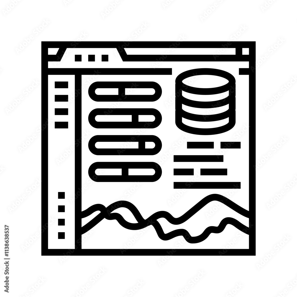 visualization dashboard line icon vector. visualization dashboard sign ...