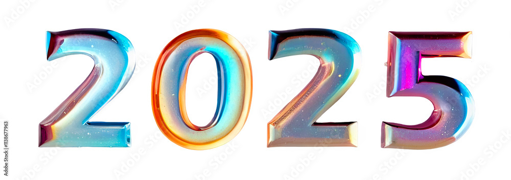 3D chrome element in Y2K style, isolated background, liquid holographic ...