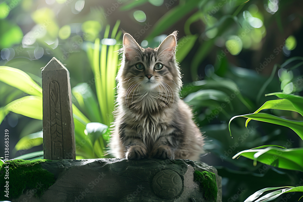fantasy cat art, the mystical norwegian forest cat features ancient ...