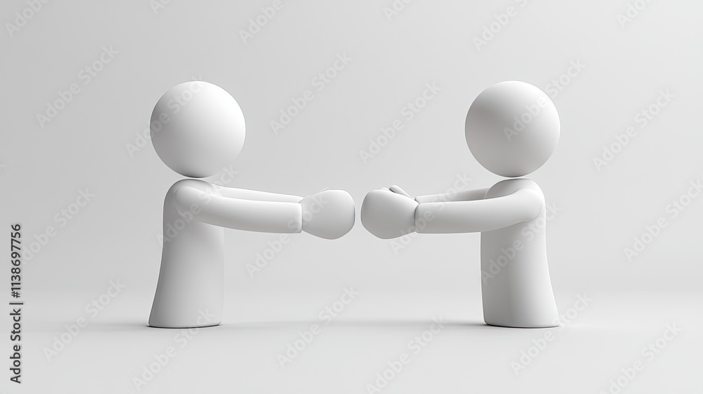 Ilustración de Stock 3d Human Handshake, clapping and punching ...