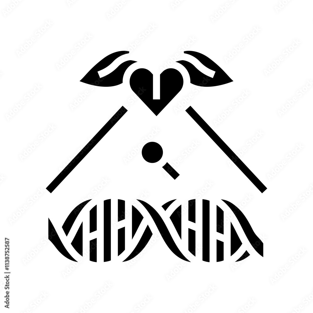 plant dna agri tech glyph icon vector. plant dna agri tech sign ...