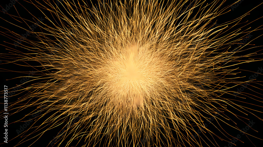 Golden firework texture, thin stroke lines. isolated png illustration ...