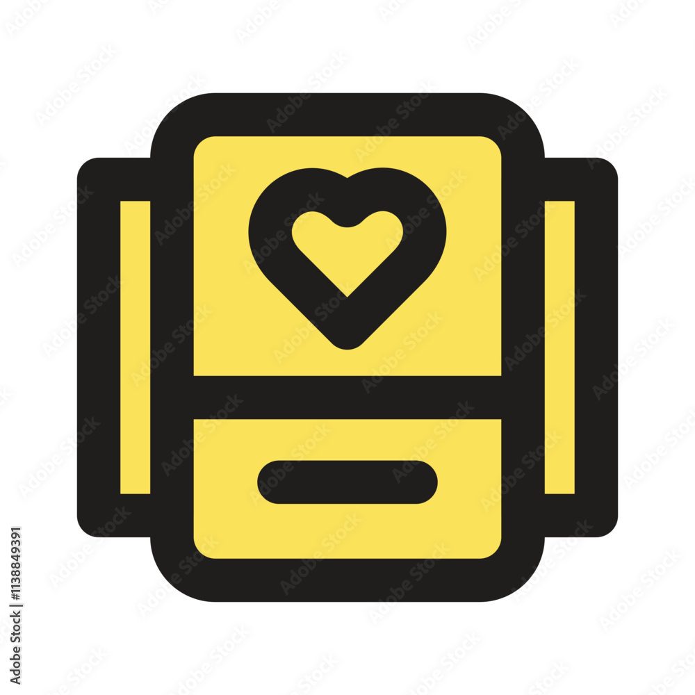 The image shows a pixel art depiction of a golden invitation card with ...