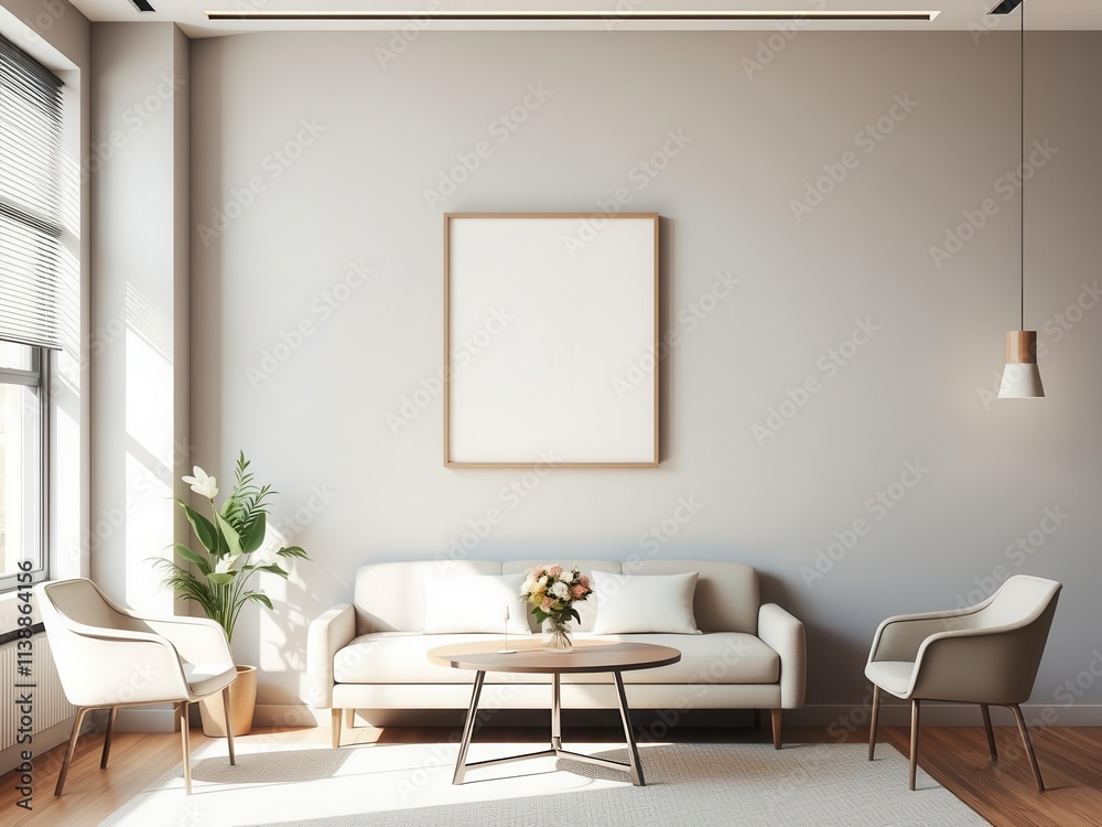 Minimalist office wall art mockup featuring a sleek and modern design ...